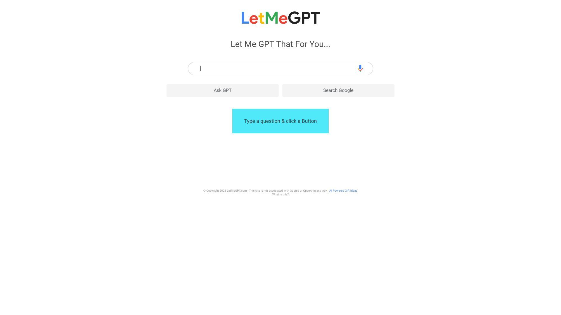 LMGTFY + GPT = LetMeGPT ️ 2025 - ©Vive Virtual